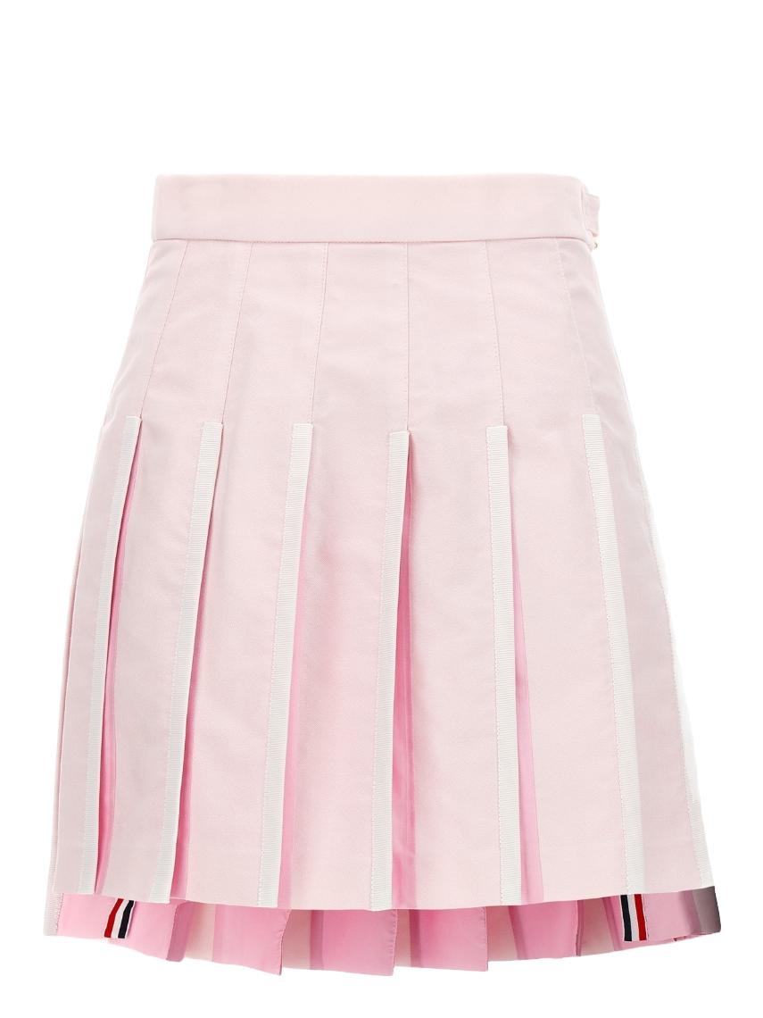 THOM BROWNE Thom Browne Pleated Skirt with Satin Logo Detail